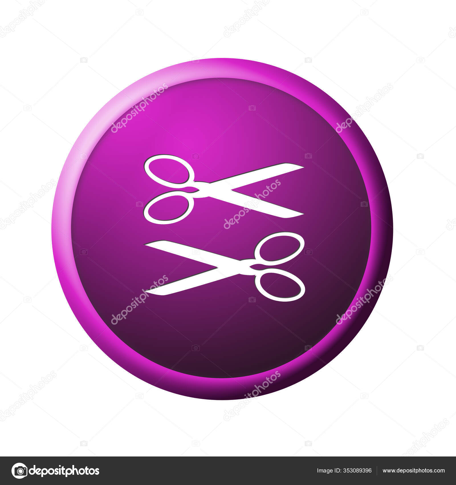 Scissors Cut Button Graphic Illustration — Stock Photo ...