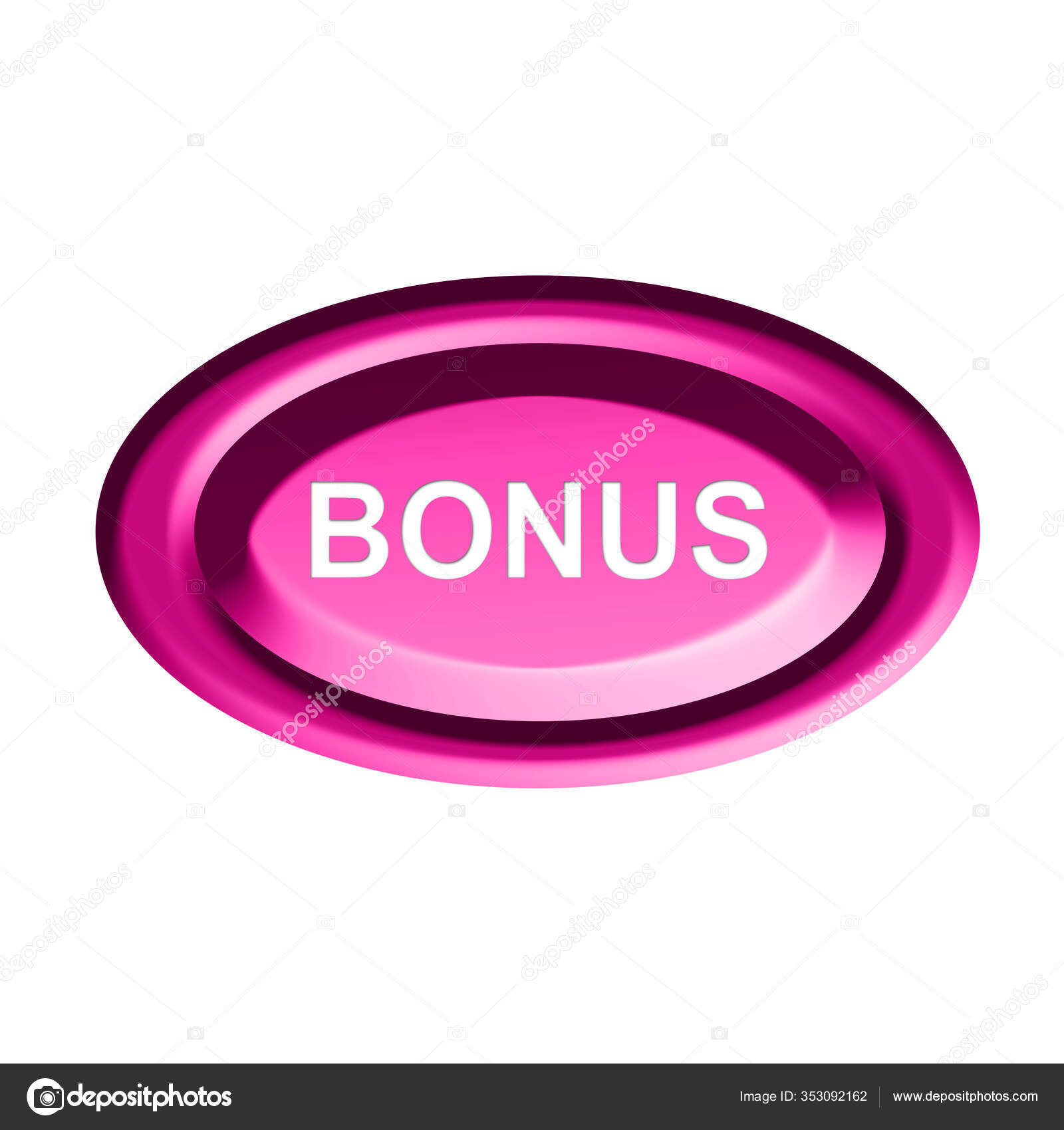 Bonus Button Isolated White Illustration — Stock Photo ...