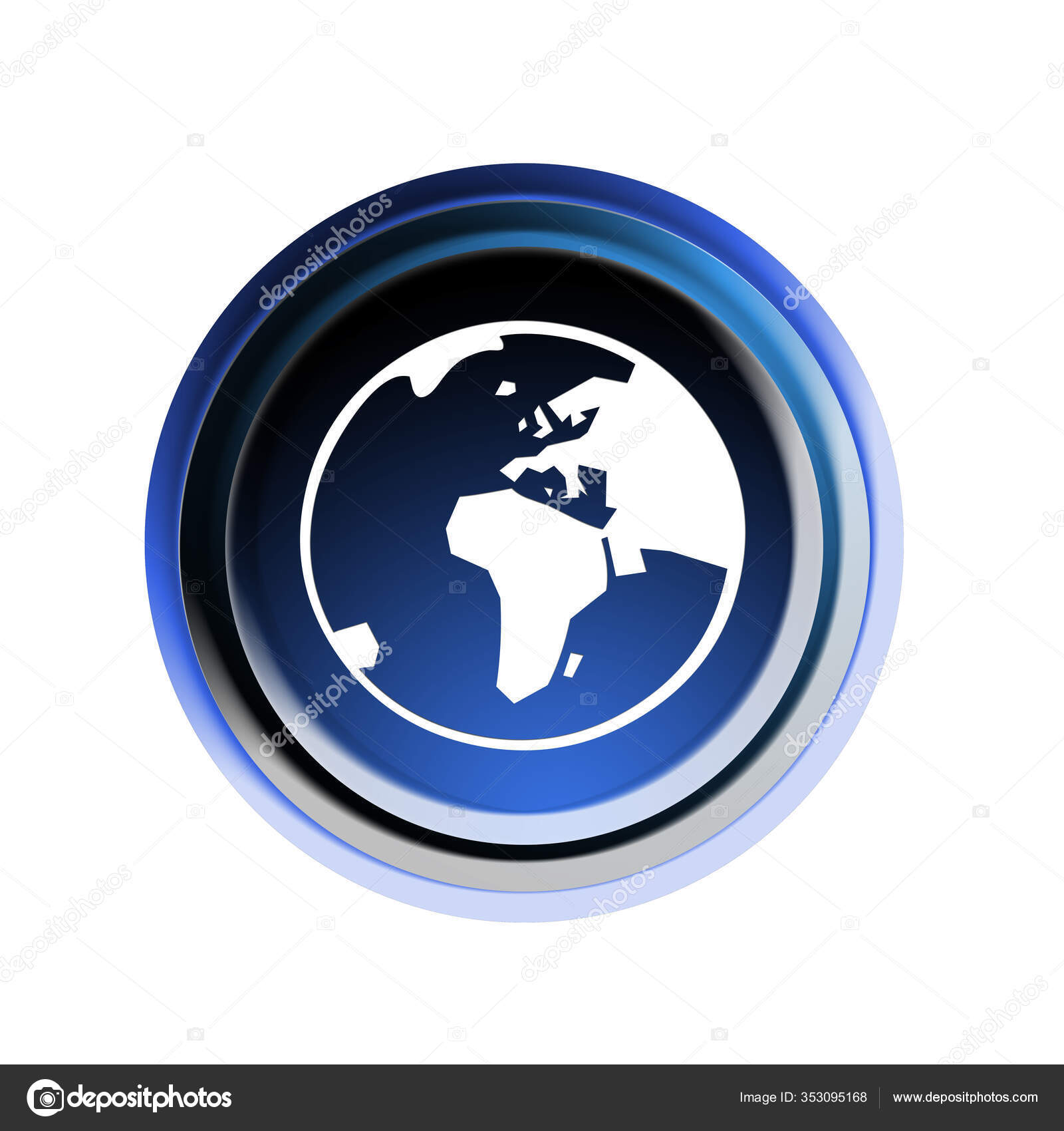 Globe Button Graphic Earth Planet Illustration — Stock Photo ...