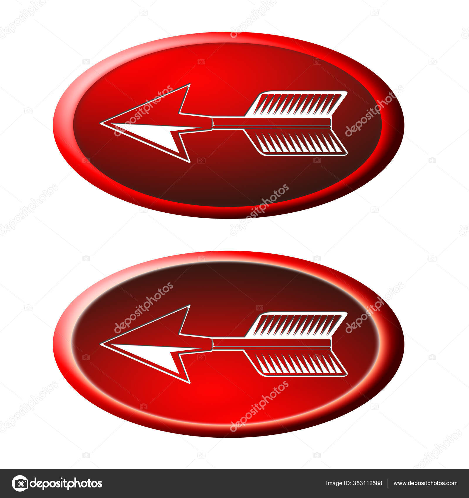 Vector Red Arrow Icon White Background Stock Photo by ...