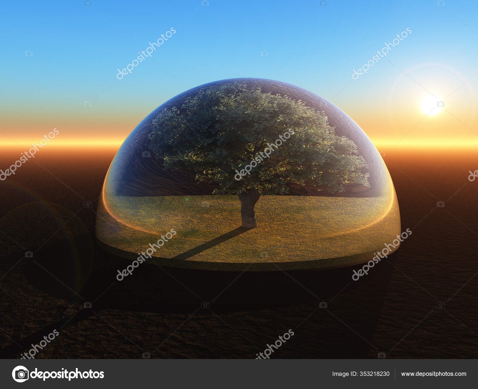 Tree Glass Dome Illustration — Stock Photo © PantherMediaSeller #353218230