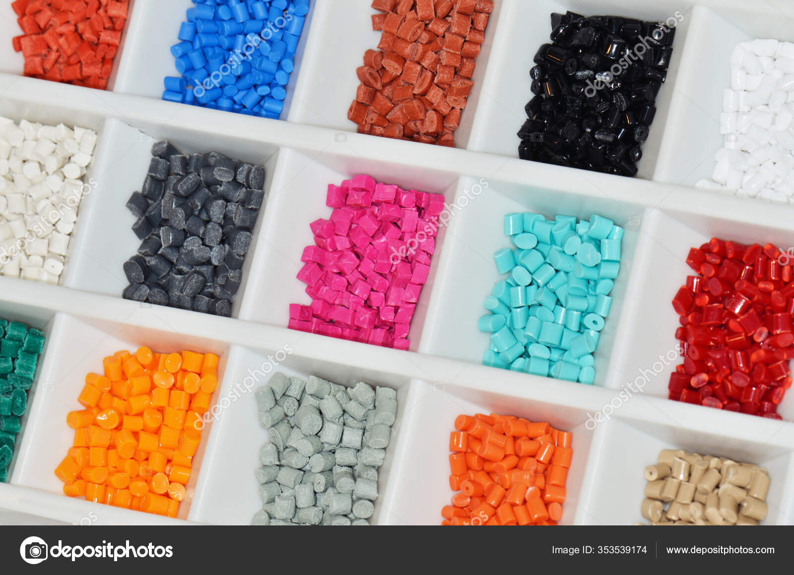 Different Colored Polymer Resin Pellets Injection Moulding Stock Photo ...