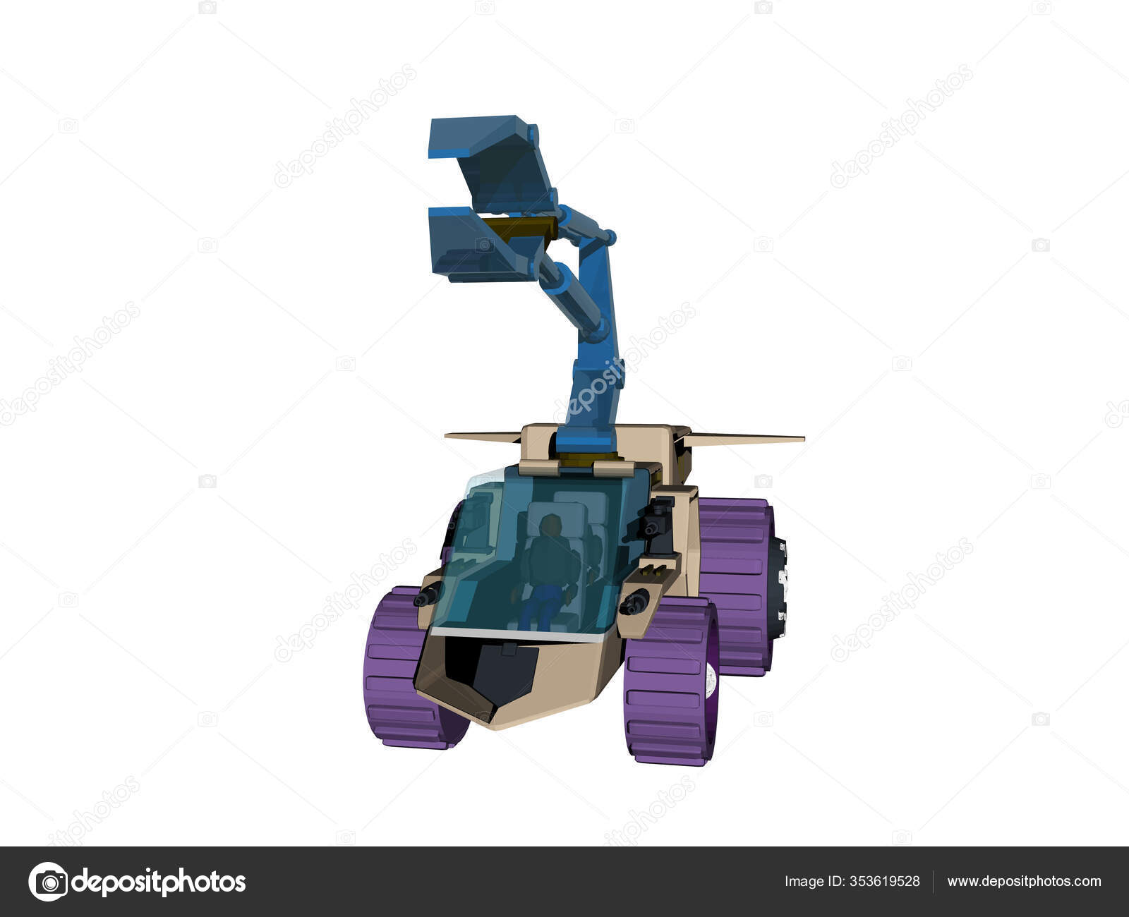 Rendering Robot Isolated White Background Stock Illustration by ...