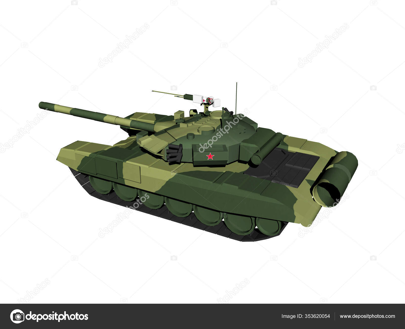 Military Tank Isolated White Background — Stock Photo ...