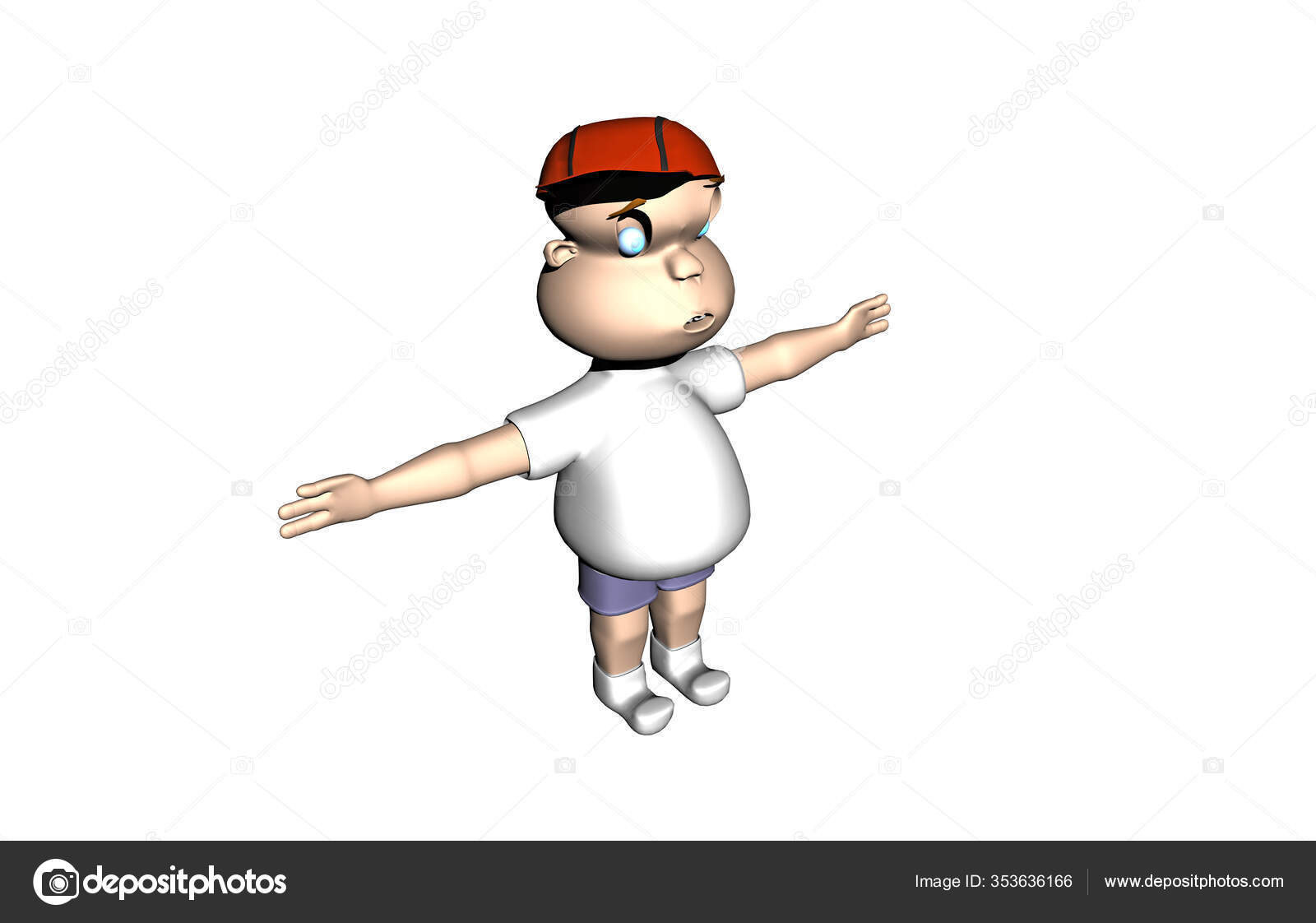 Render Cartoon Character Baseball Cap Stock Illustration by ...