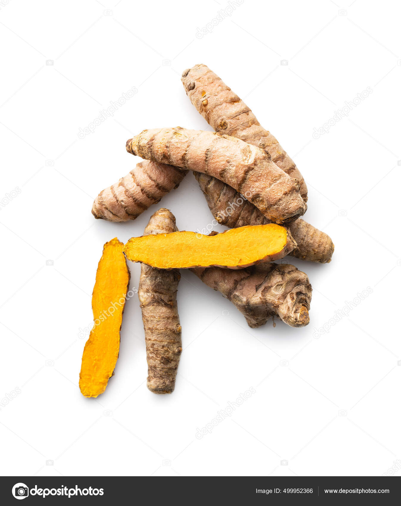 Indian Turmeric Root Turmeric Spice Yellow Turmeric Isolated White ...