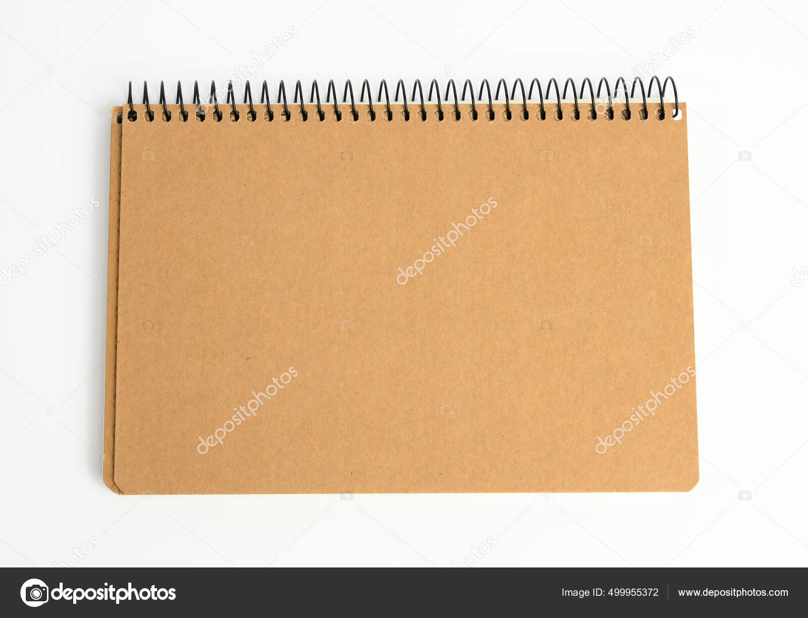 Closed Notepad Brown Sheets White Background Close — Stock Photo © PantherMediaSeller #499955372