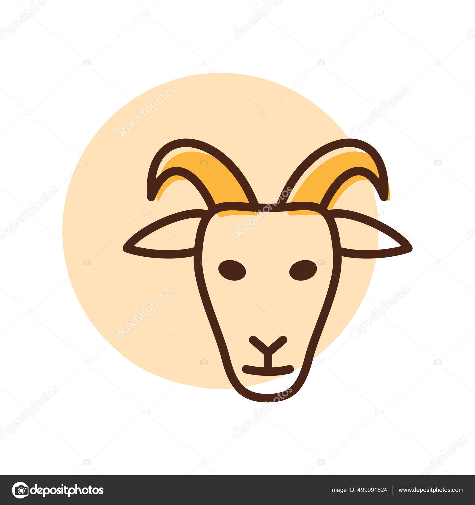 Goat Icon Animal Head Farm Sign Graph Symbol Your Web Stock ...