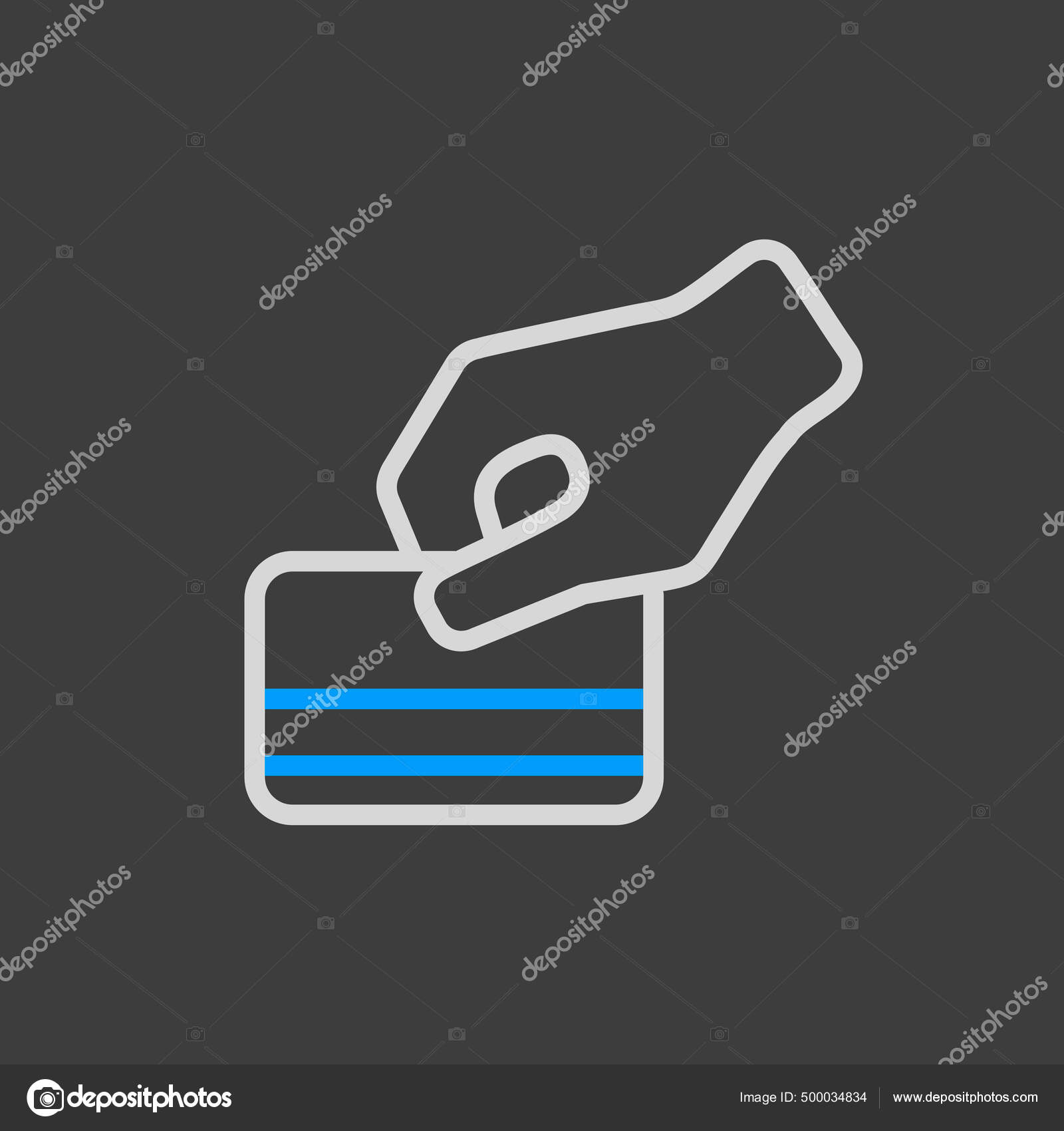 Hand Swipe Credit Card Purchase Outline Icon Business Sign Graph ...