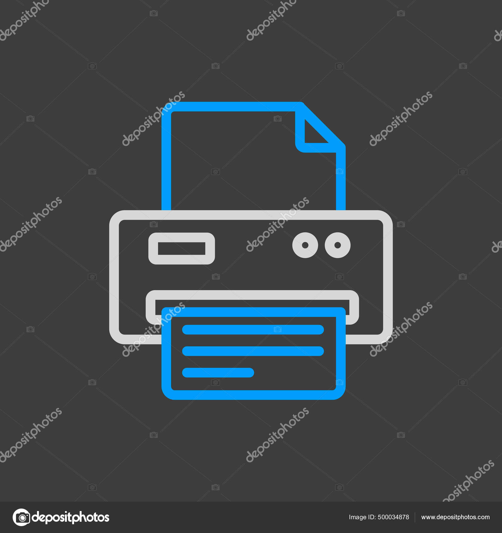 Printer Vector Outline Icon Office Sign Graph Symbol Your Web — Stock ...