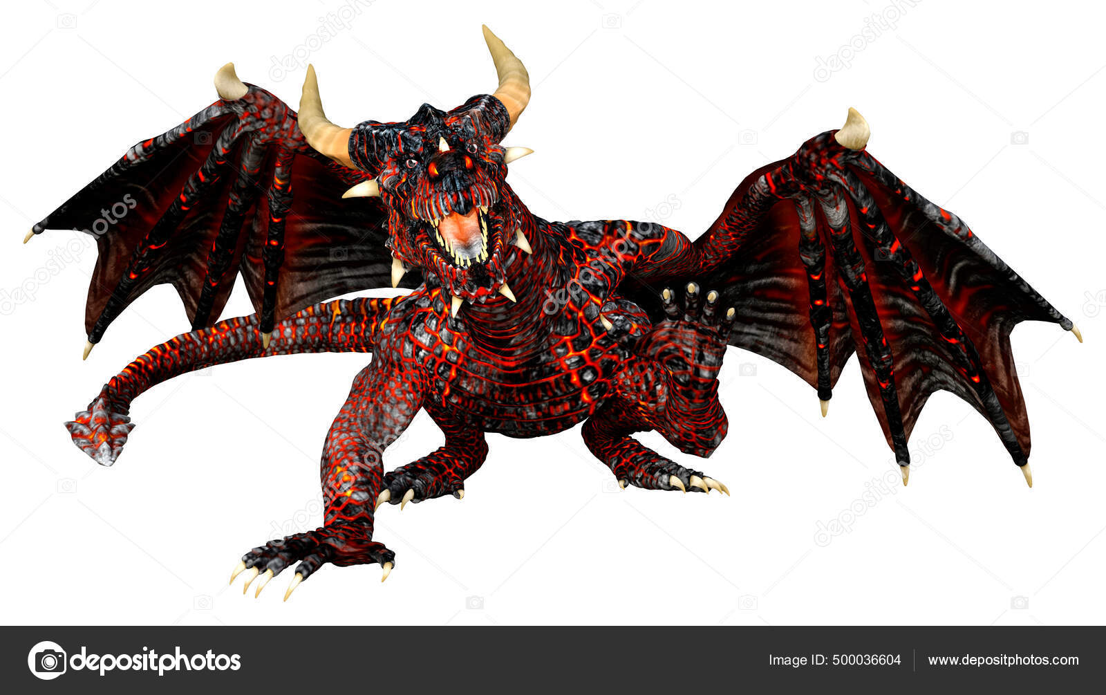 Rendering Fantasy Dragon Isolated White Background — Stock Photo ...