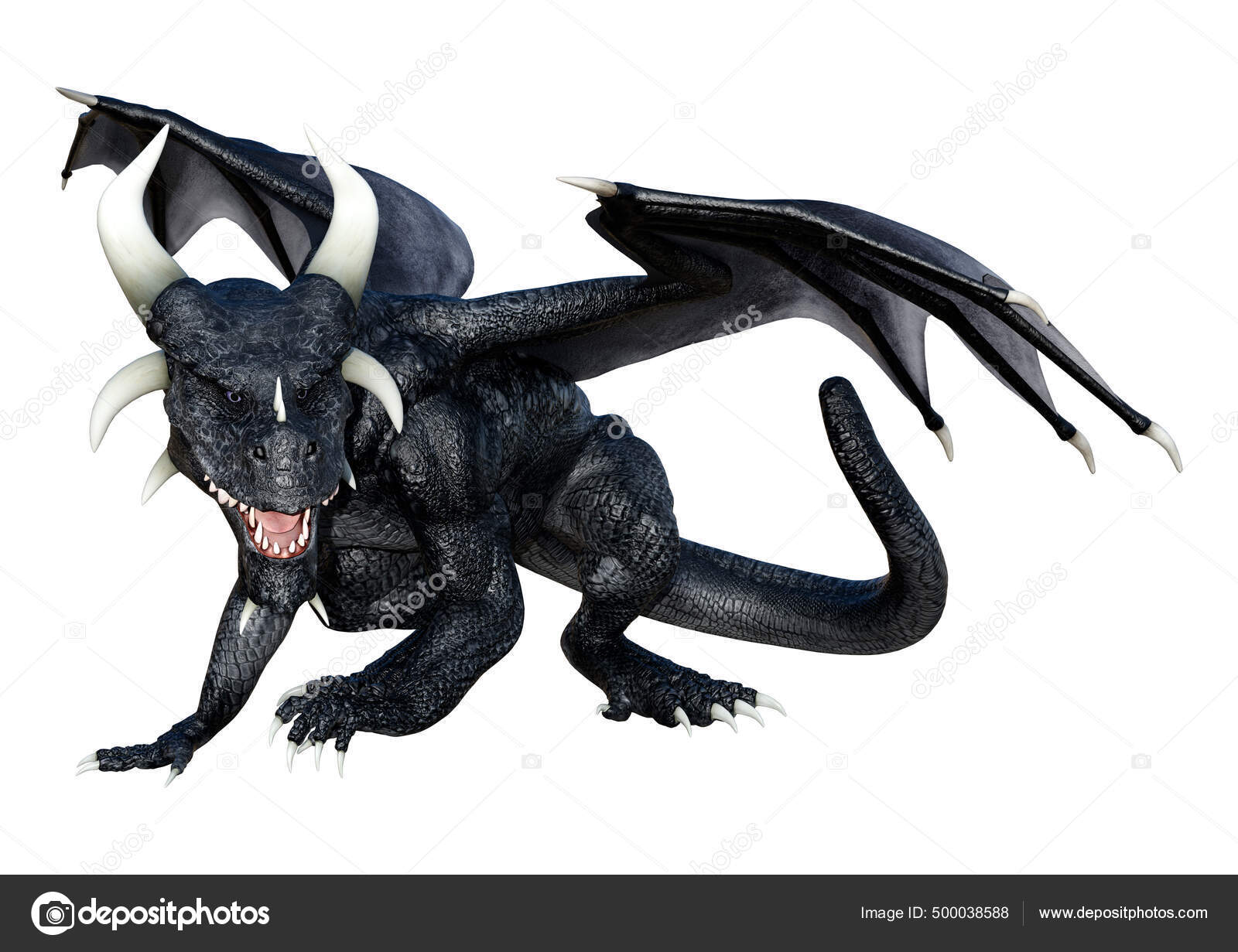 Rendering Fantasy Dragon Isolated White Background — Stock Photo ...