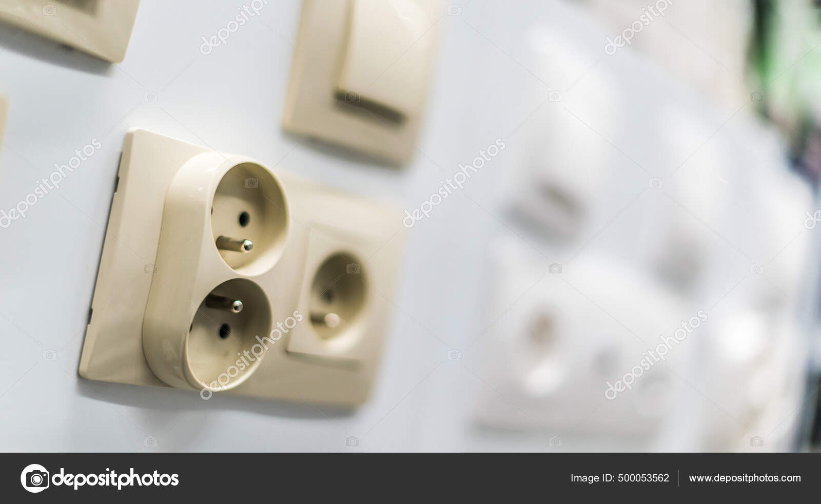 Electric Sockets Switches Presented Electrical Goods Store Stock Photo ...