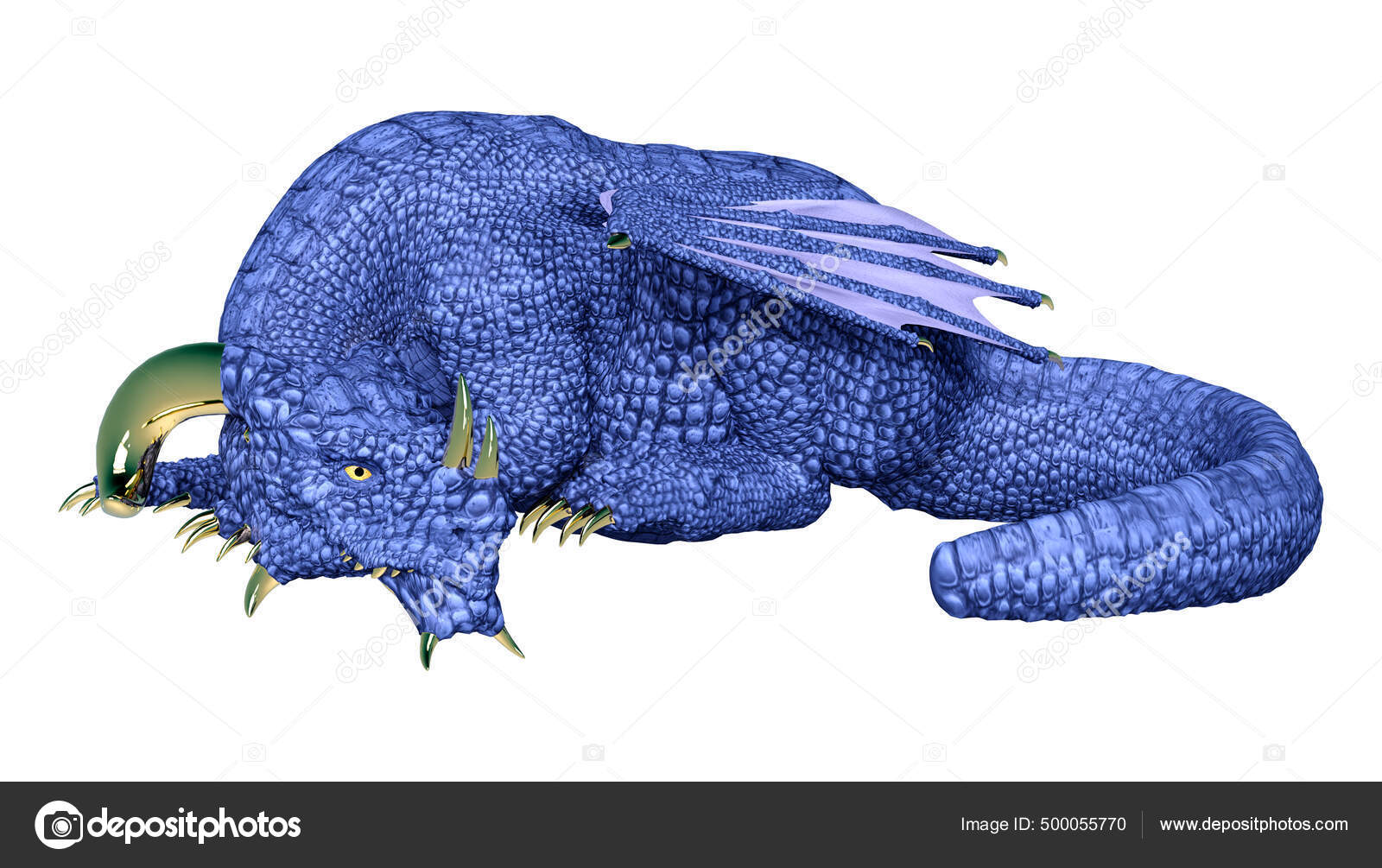 Representación Dragón Fantasía Aislado Sobre Fondo Blanco — Foto de ...