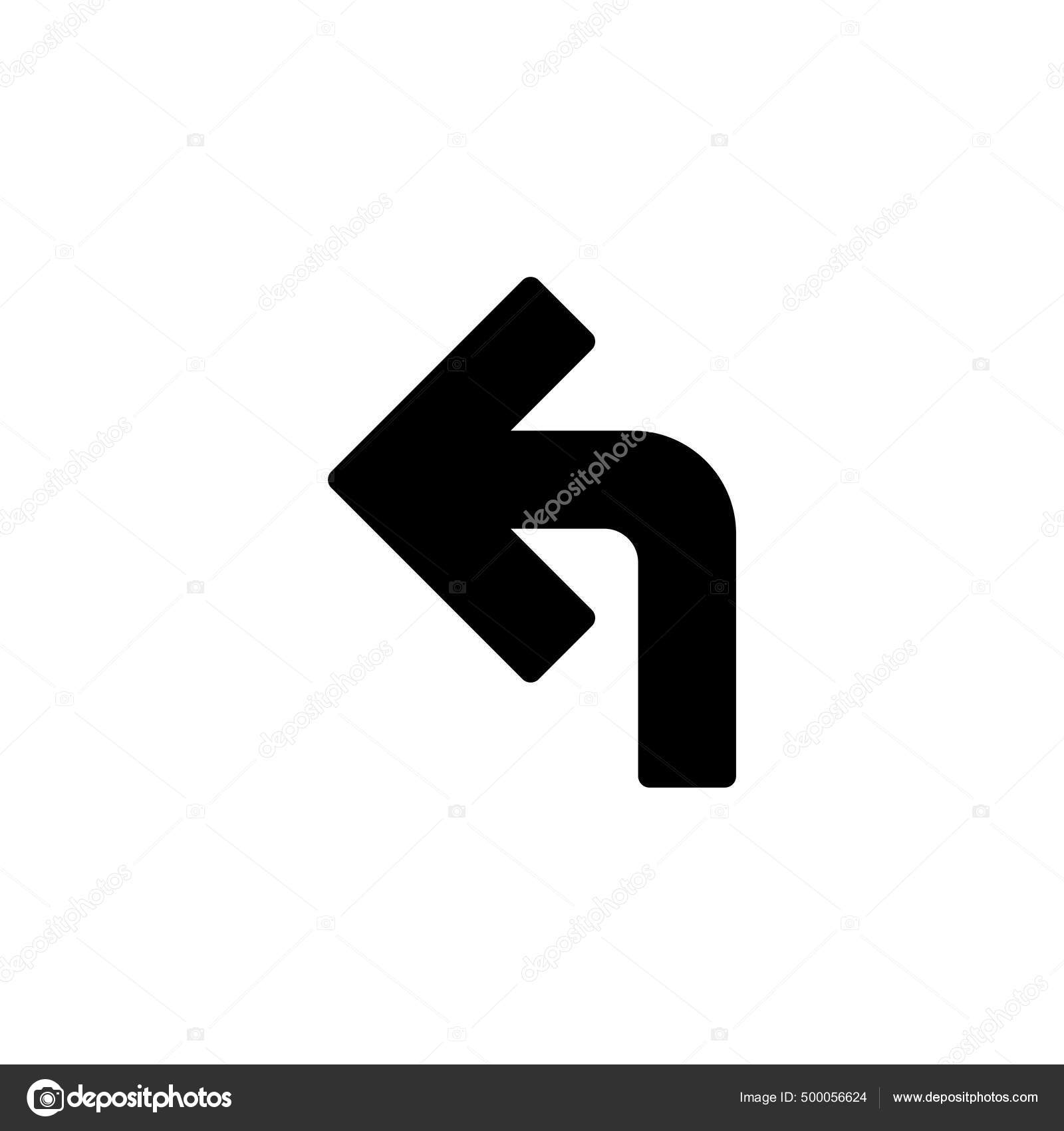 Turn Left Arrow Vector Glyph Icon Navigation Sign Graph Symbol — Stock Photo ...