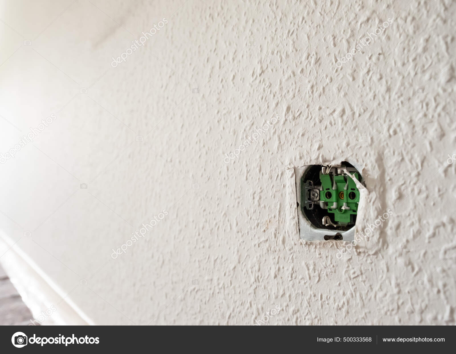Open Socket Wall Woodchip Wallpaper Back Lit Stock Photo by ...