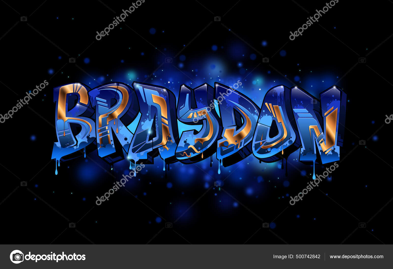 The Name Brandon In Bubble Letters