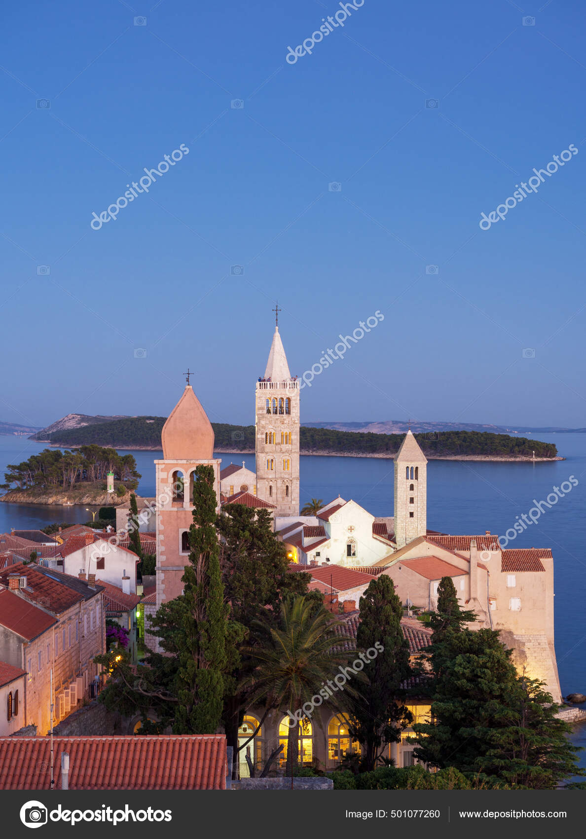 Igrejas Rab Croácia Pôr Sol — Foto © PantherMediaSeller #501077260