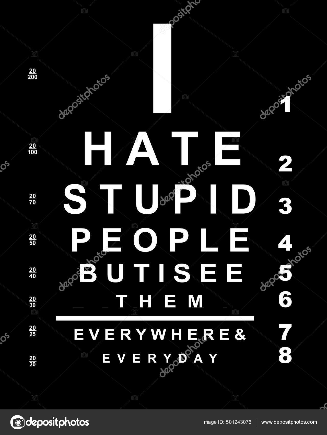 Hate Stupid People Eye Chart Stock Photo by ©PantherMediaSeller 501243076