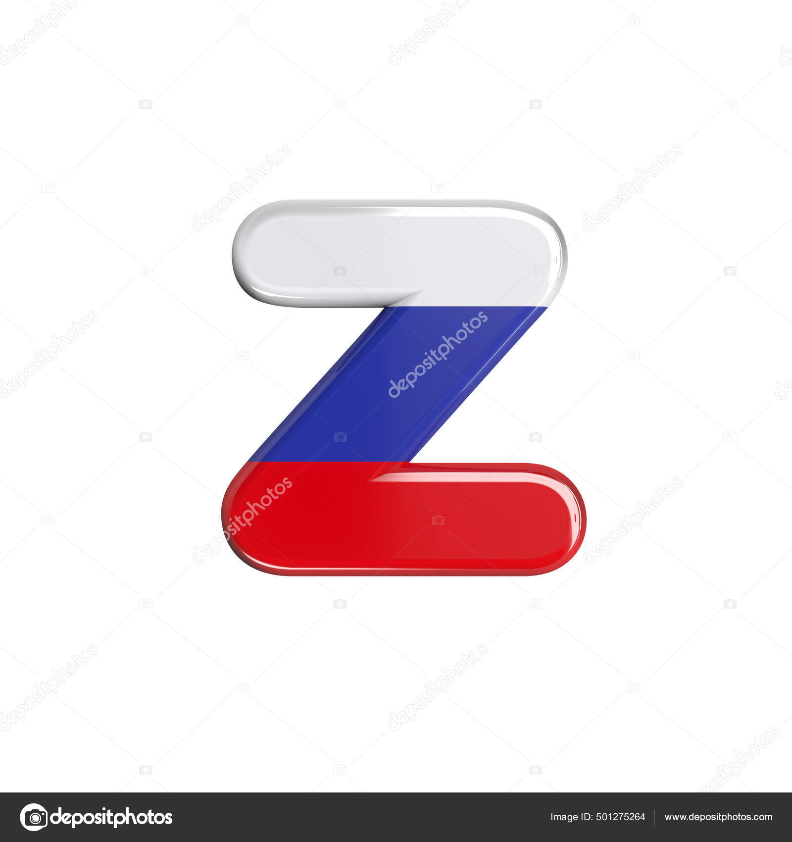 Russia Letter Lower Case Russian Flag Font Isolated White Background ...