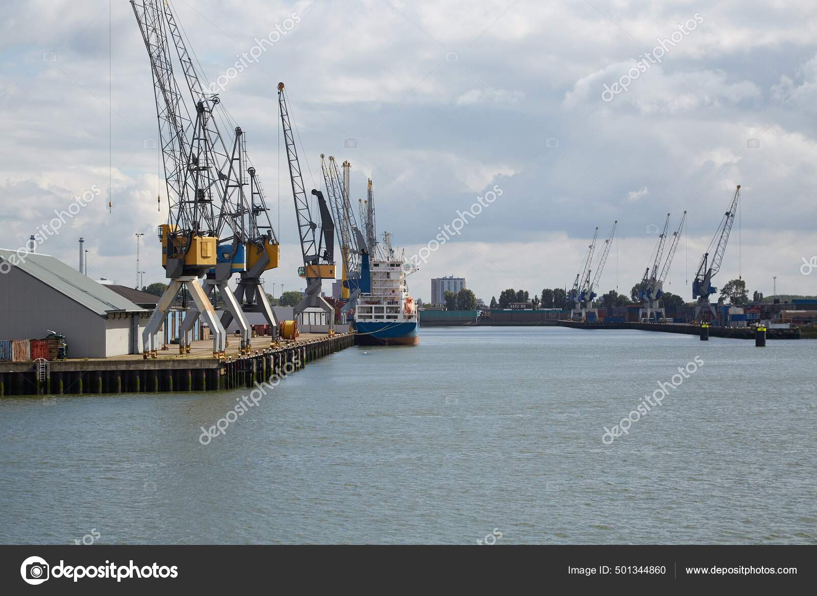 Cargo Ship Port Rotterdam — Stock Photo © PantherMediaSeller #501344860