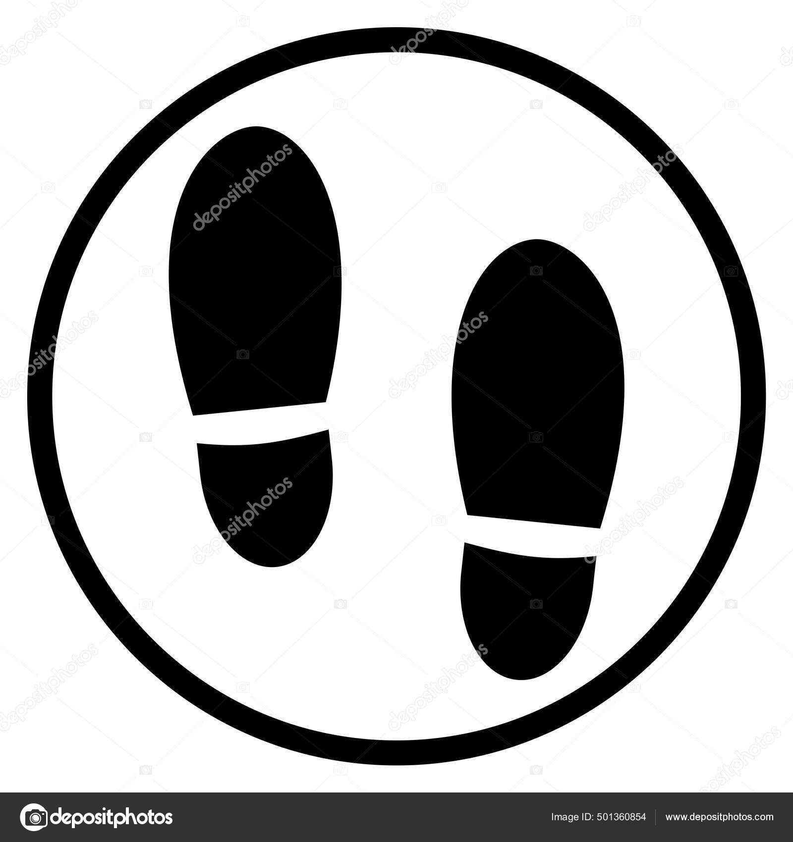 Footprints Arrow Showing Direction Customers Black White — Stock Photo ...