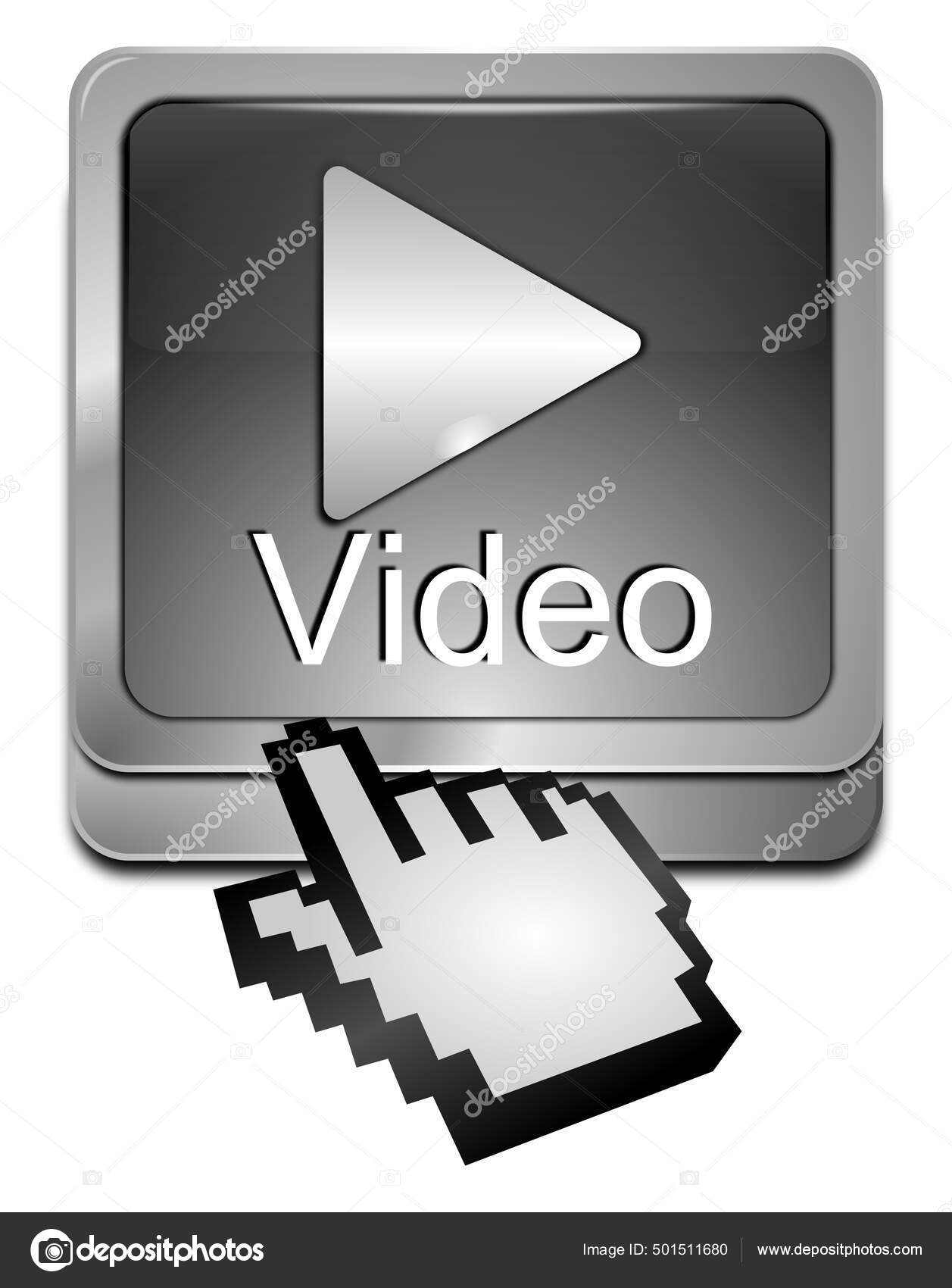 Silver Play Video Button Cursor Illustration — Stock Photo ...