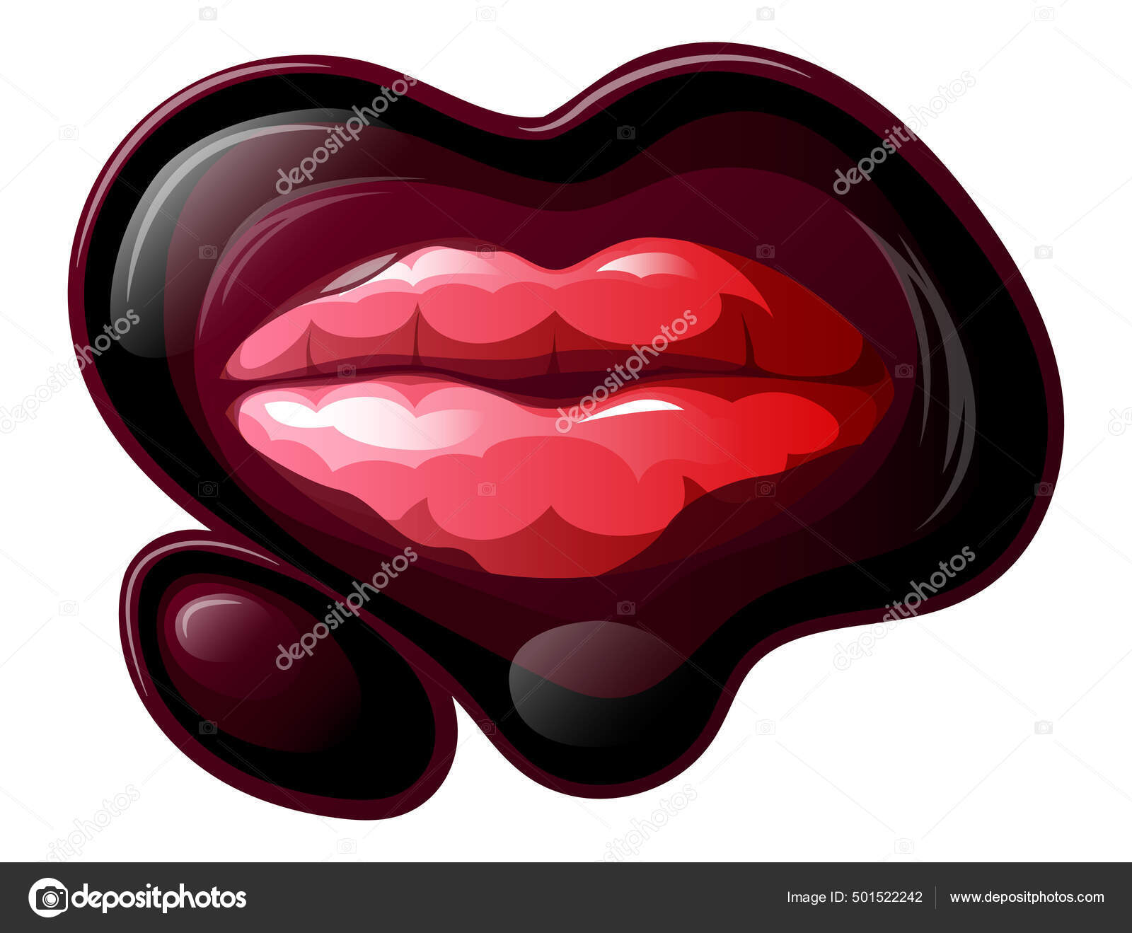 Red Lips Heart Vector Illustration Stock Illustration by ...