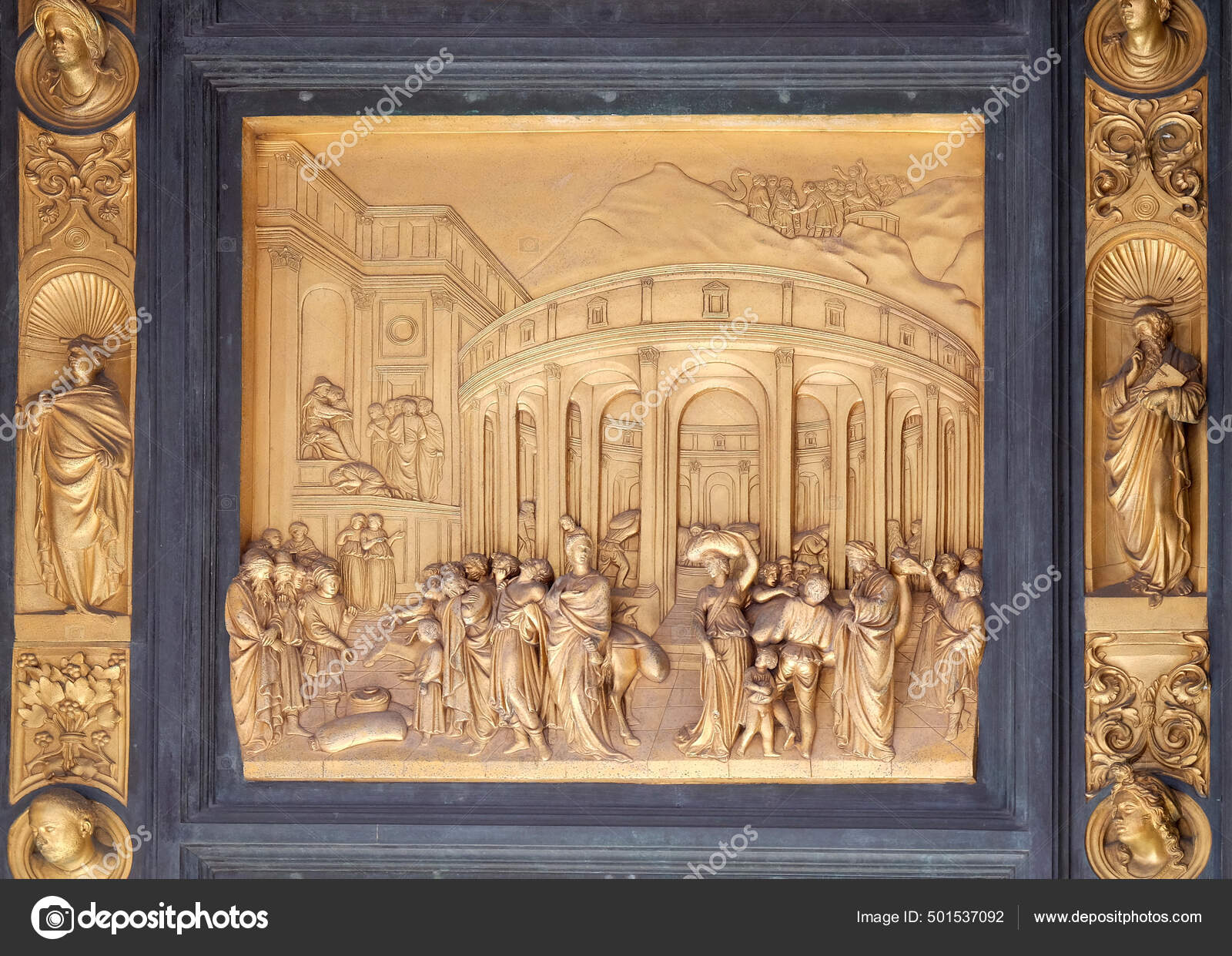 Baptistry Saint John Gates Paradise Story Joseph Florence Italy — Stock ...