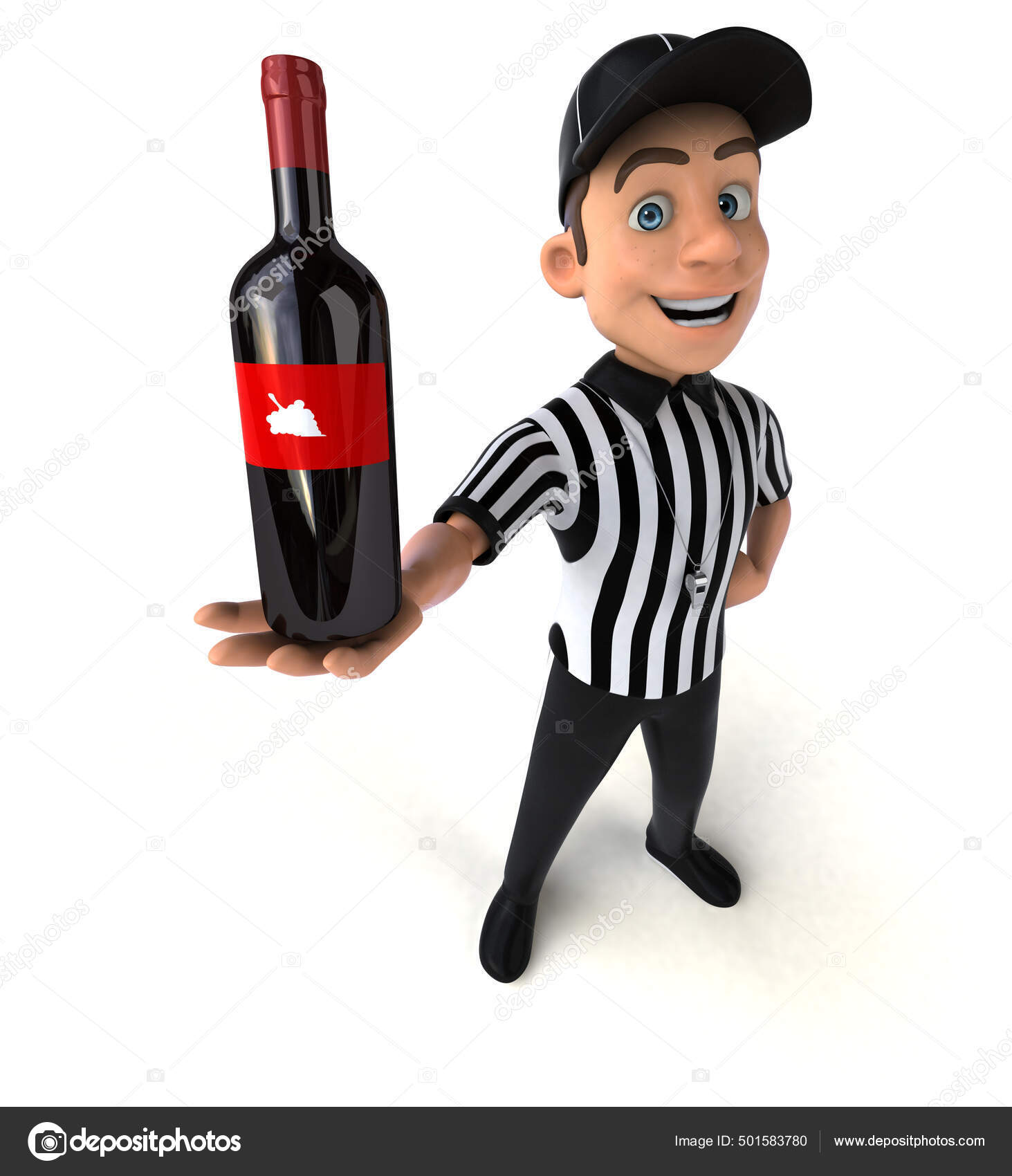 Fun Illustration Cartoon Character Wine Raster — Stock Photo © PantherMediaSeller #501583780