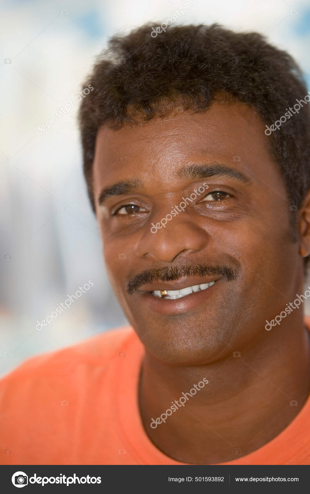 Portrait Handsome African American Man Smiling — Stock Photo ...