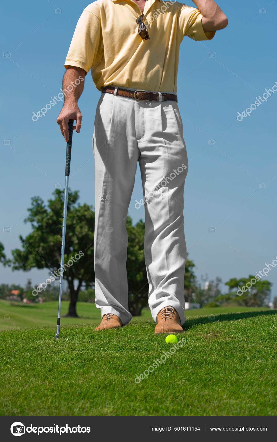 Golf Player Ball His Hand — Stock Photo © PantherMediaSeller #501611154