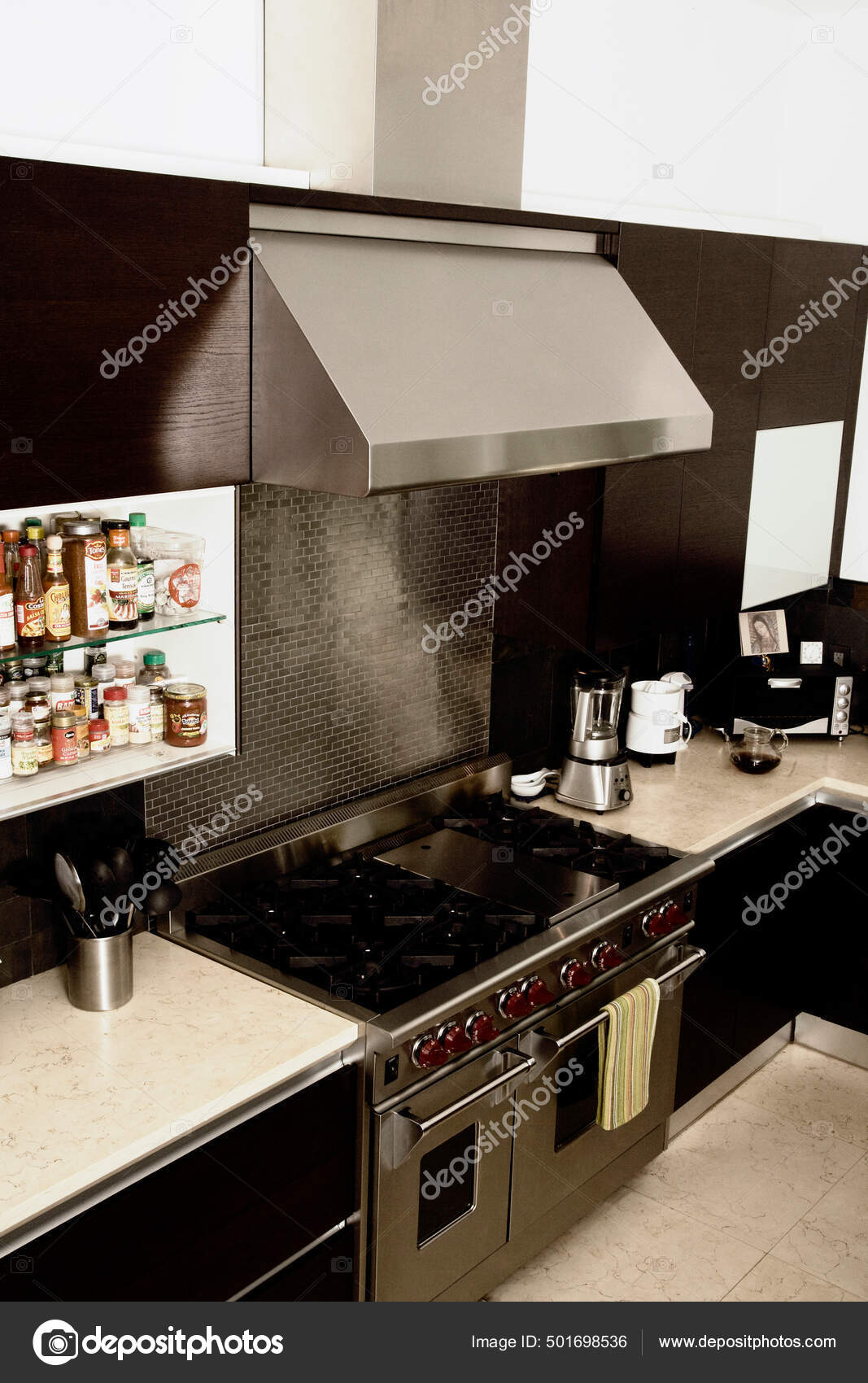 Modern Kitchen Interior Table Appliances — Stock Photo ...