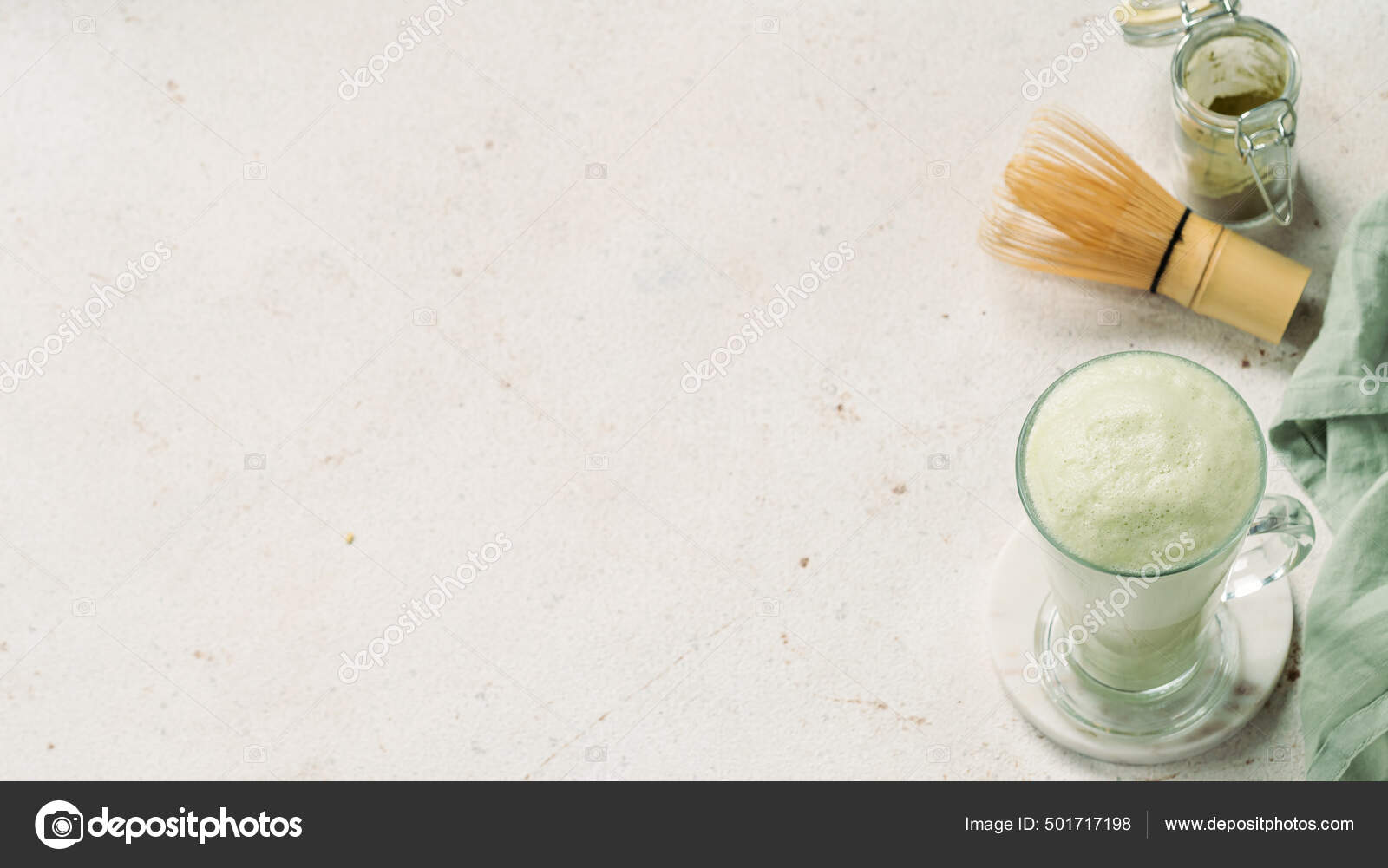 Green Foam Texture Extreme Close Background Perfect Green Matcha Tea ...
