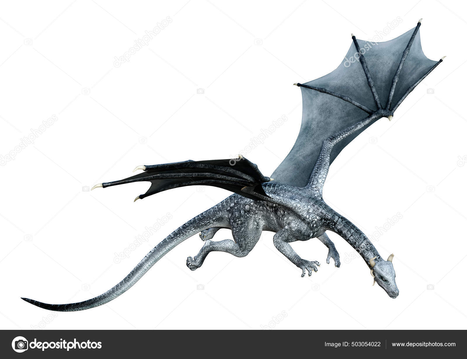 Rendering Fantasy Dragon Isolated White Background — Stock Photo ...