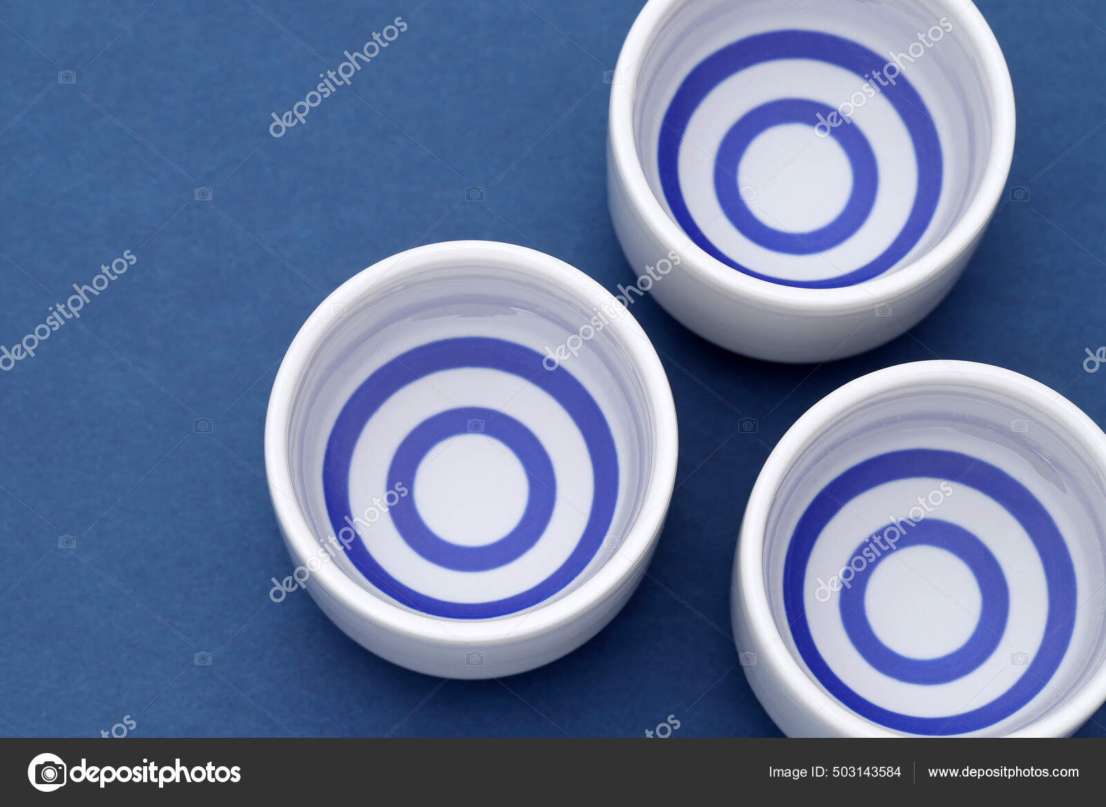 Japanese Sake Traditional Ceramic Ochoko Cup Table — Stock Photo ...