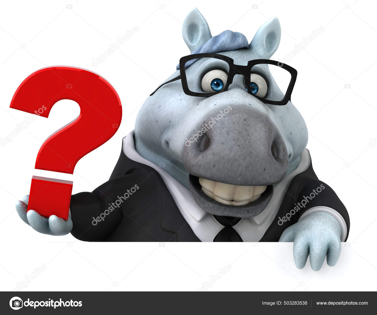 Fun Cartoon Character Question Illustration — Stock Photo ...