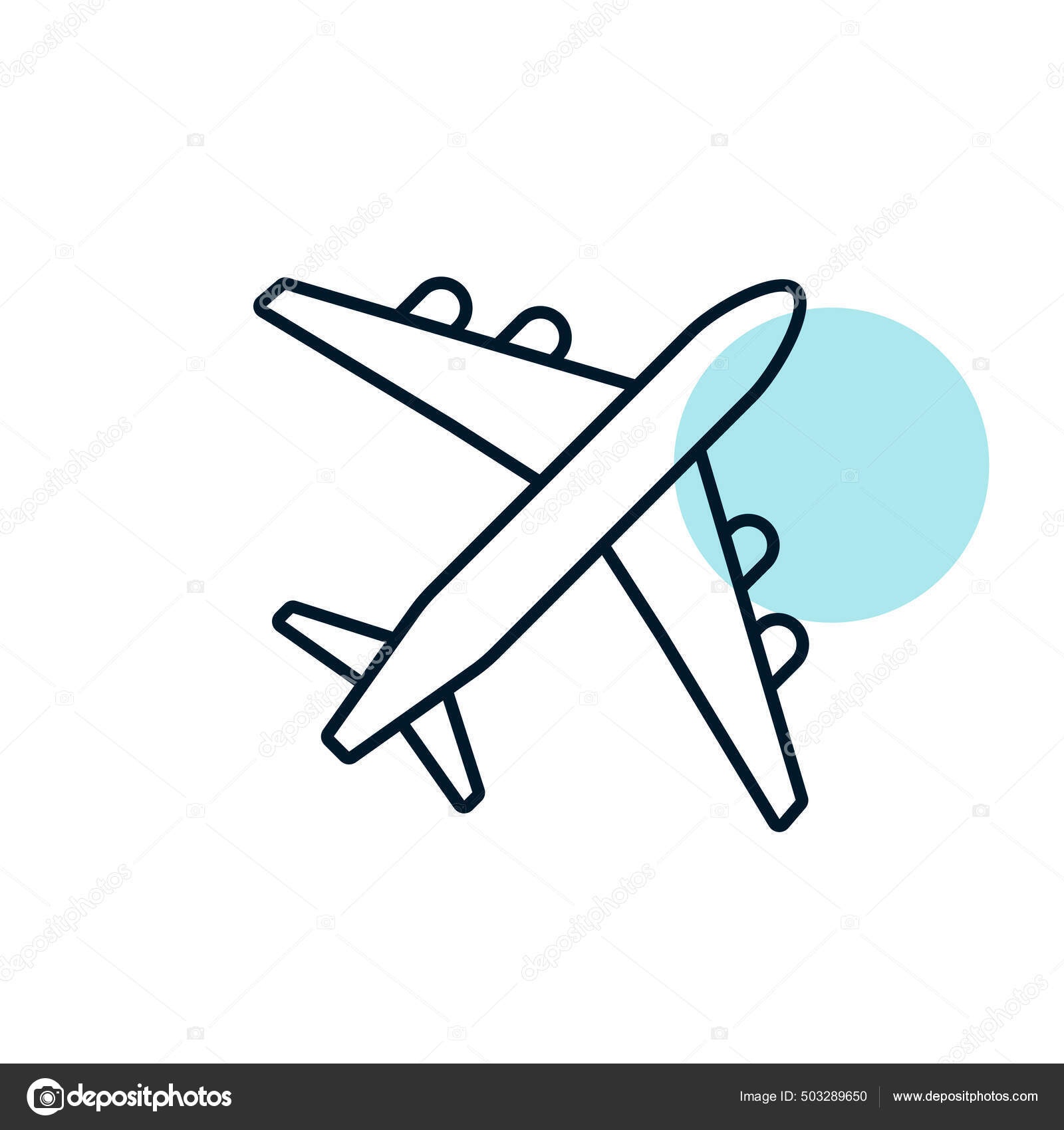 Airplane Plane Flat Vector Icon Graph Symbol Travel Tourism Web — Stock ...