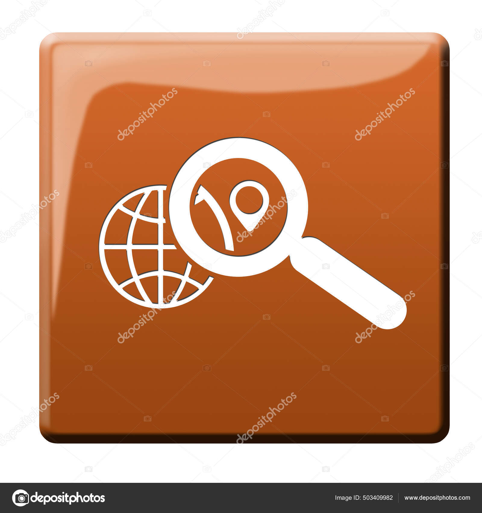 Search Button Icon Orange