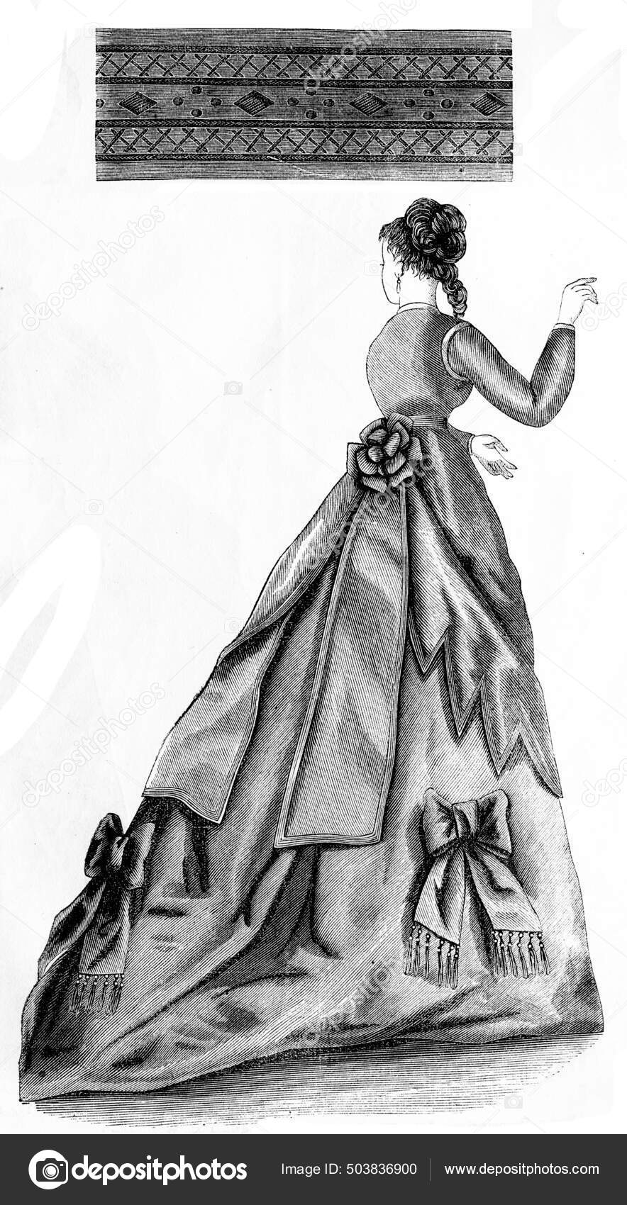 Border Braid Point Russe Vintage Engraved Illustration Stock ...