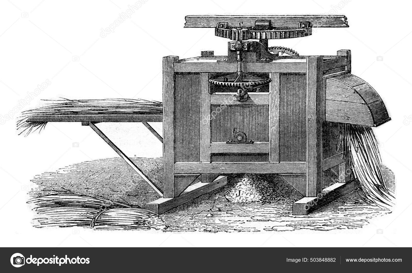 Machine Beaten Lotz Vintage Engraved Illustration Magasin Pittoresque ...