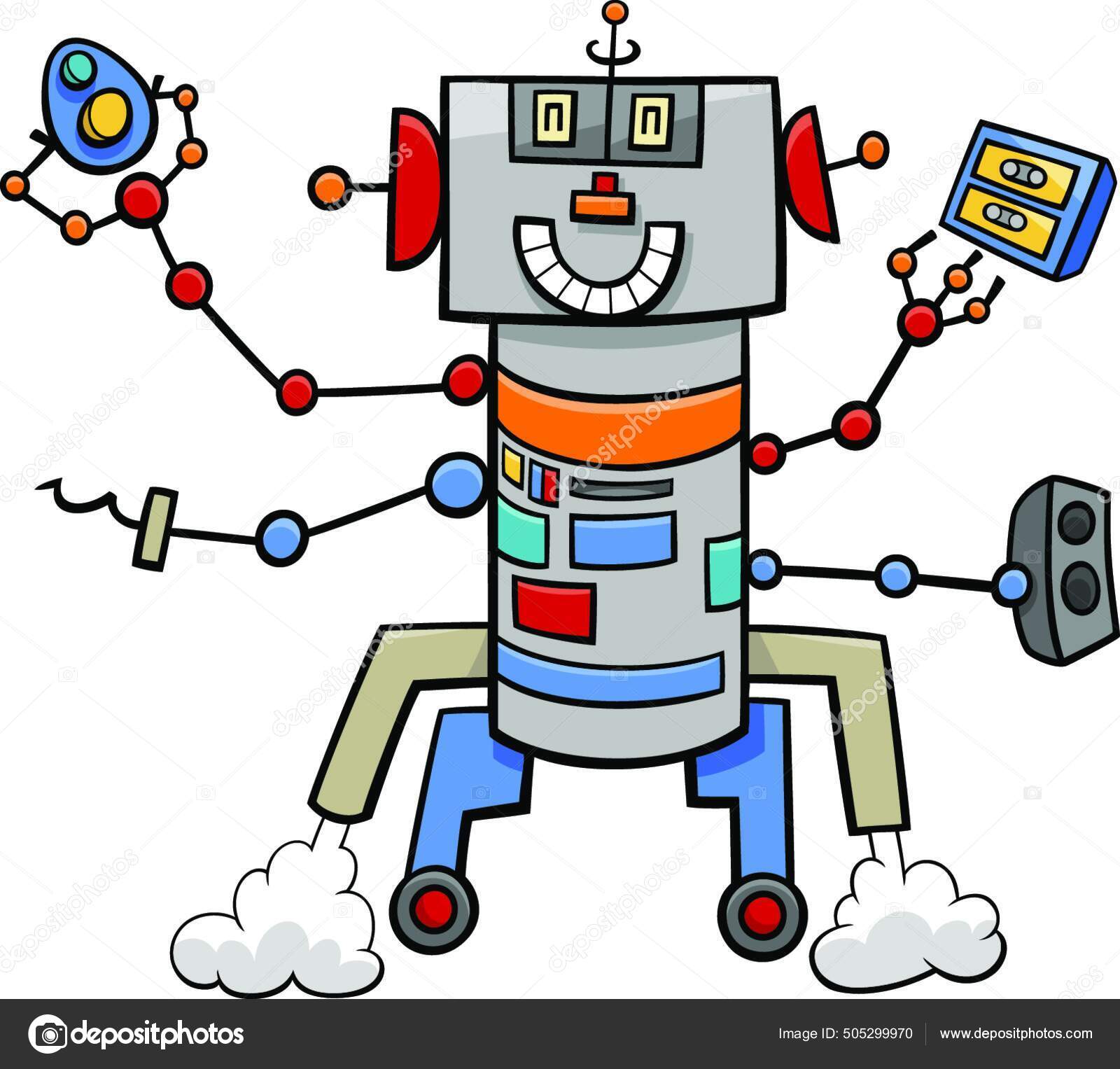 Cartoon Illustration Robot Rocket Stock Vector by ©PantherMediaSeller ...