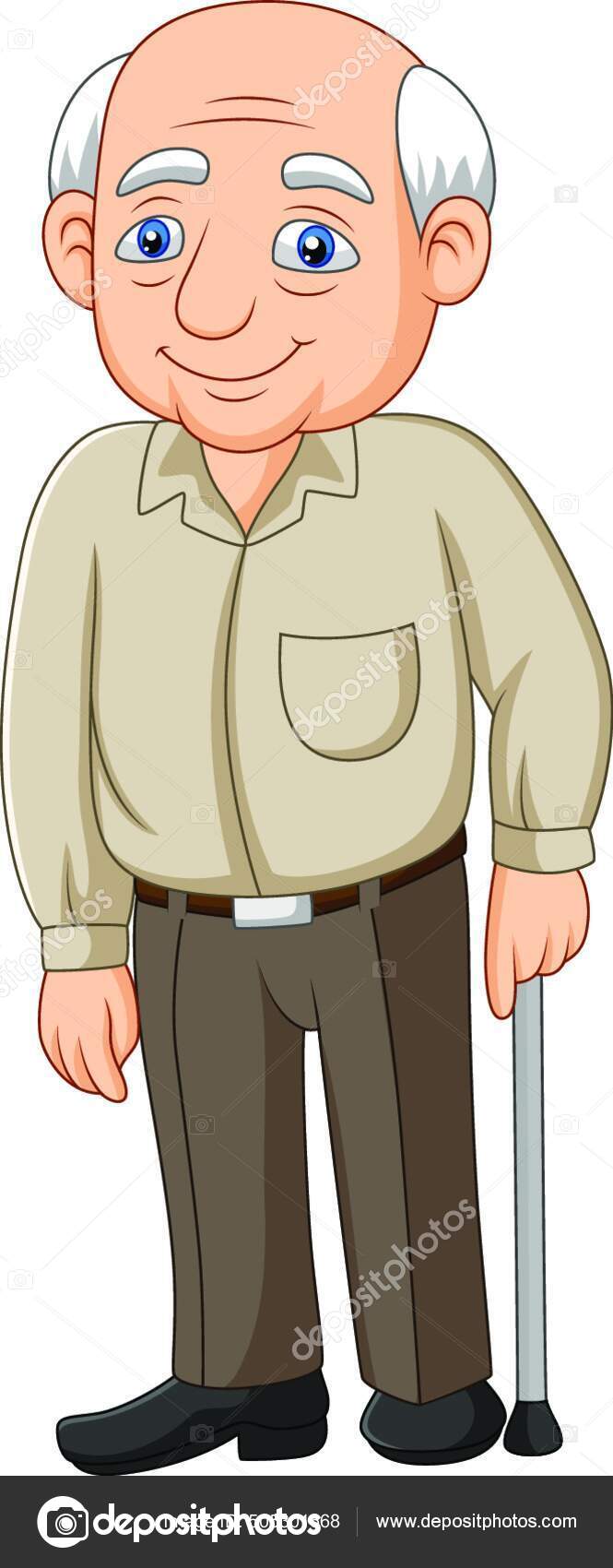 Cartoon Senior Elderly Old Man Stock Vector Image By