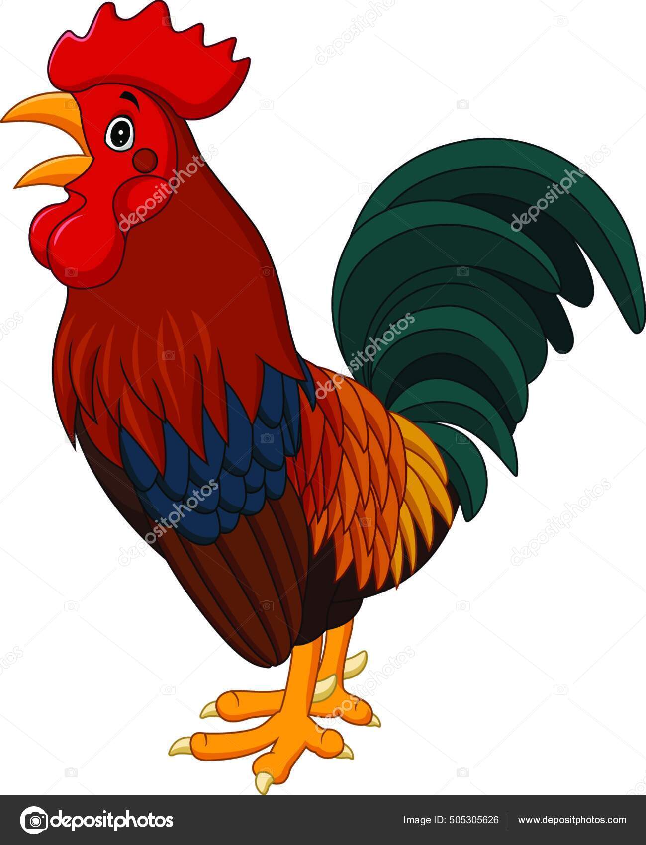 Rooster Crowing Clipart