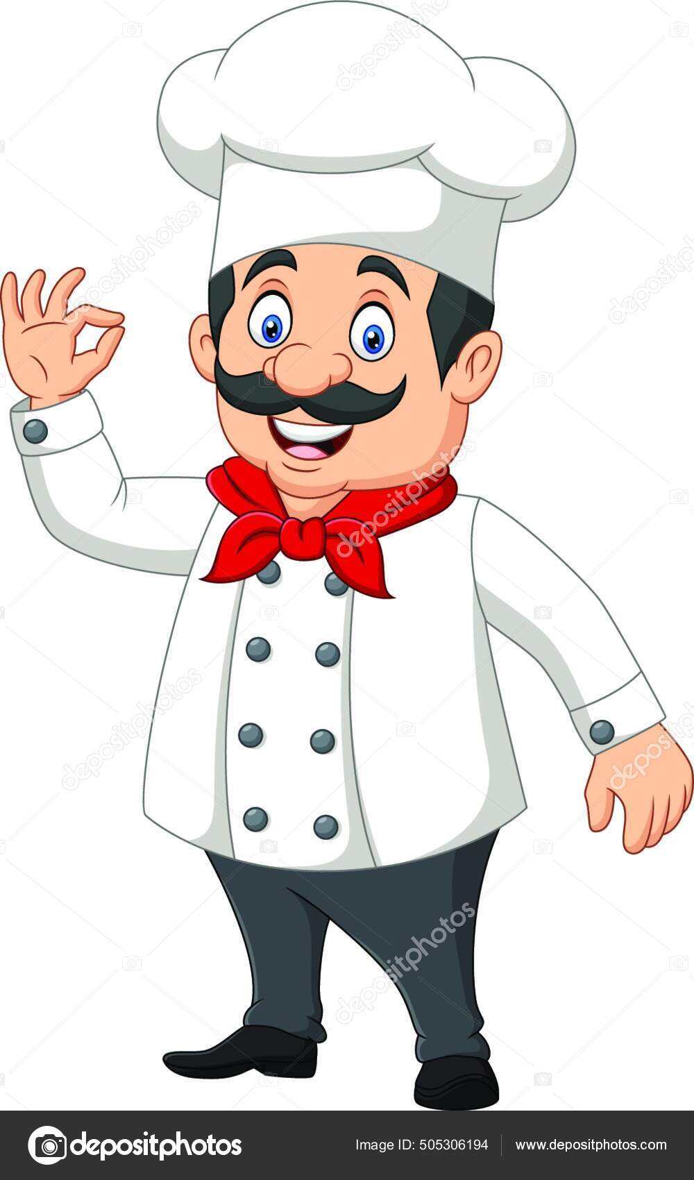 Kreslený Šťastný Kuchař Znakem Stock Vector od © PantherMediaSeller ...