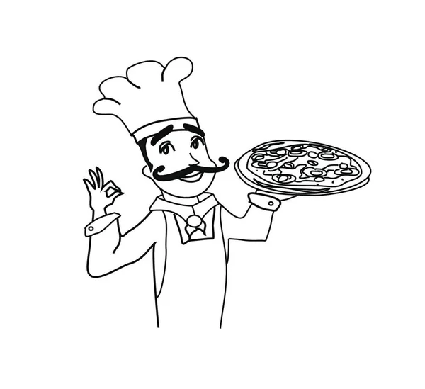 Dibujo pizzero imágenes de stock de arte vectorial | Depositphotos