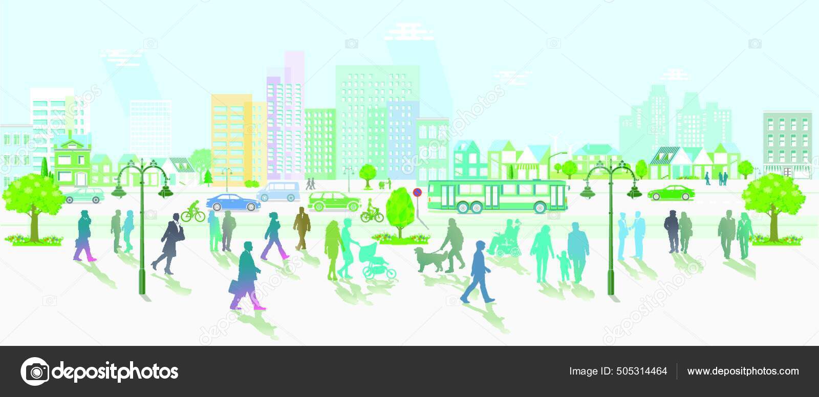 People Walking City Stock Vector by ©PantherMediaSeller 505314464