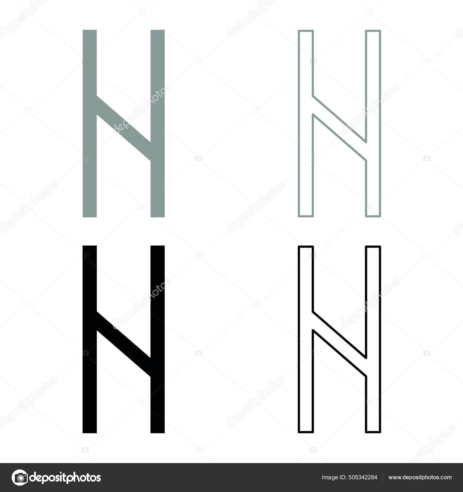Hagalaz Rune Hagall Hail Havos Icon Set Grey Black Color Stock Vector ...
