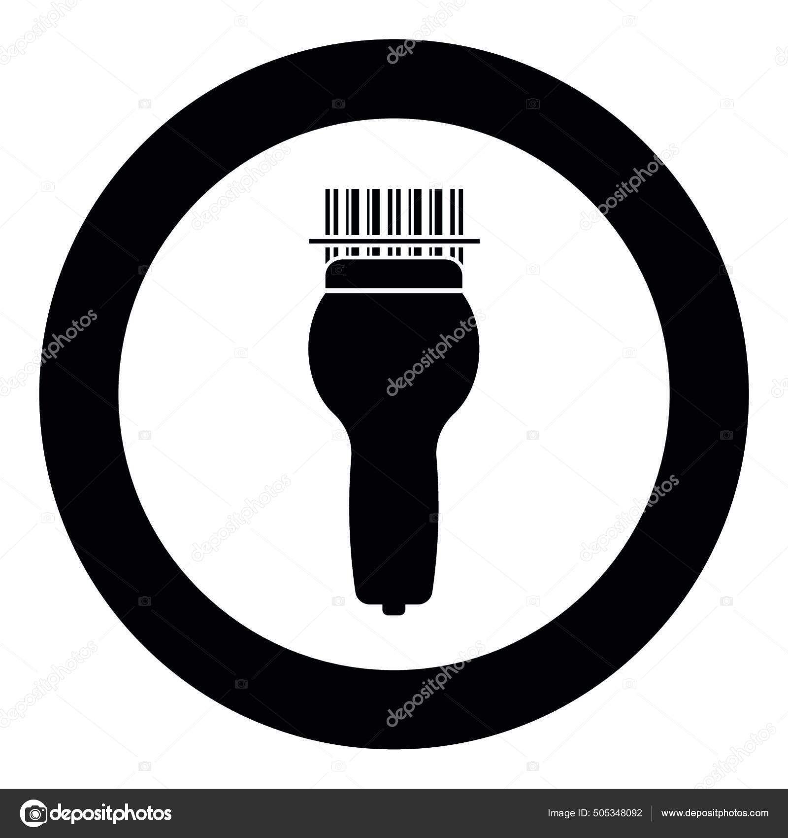 Scanning Barcode Hand Scanner Icon Circle Black Color Vector ...