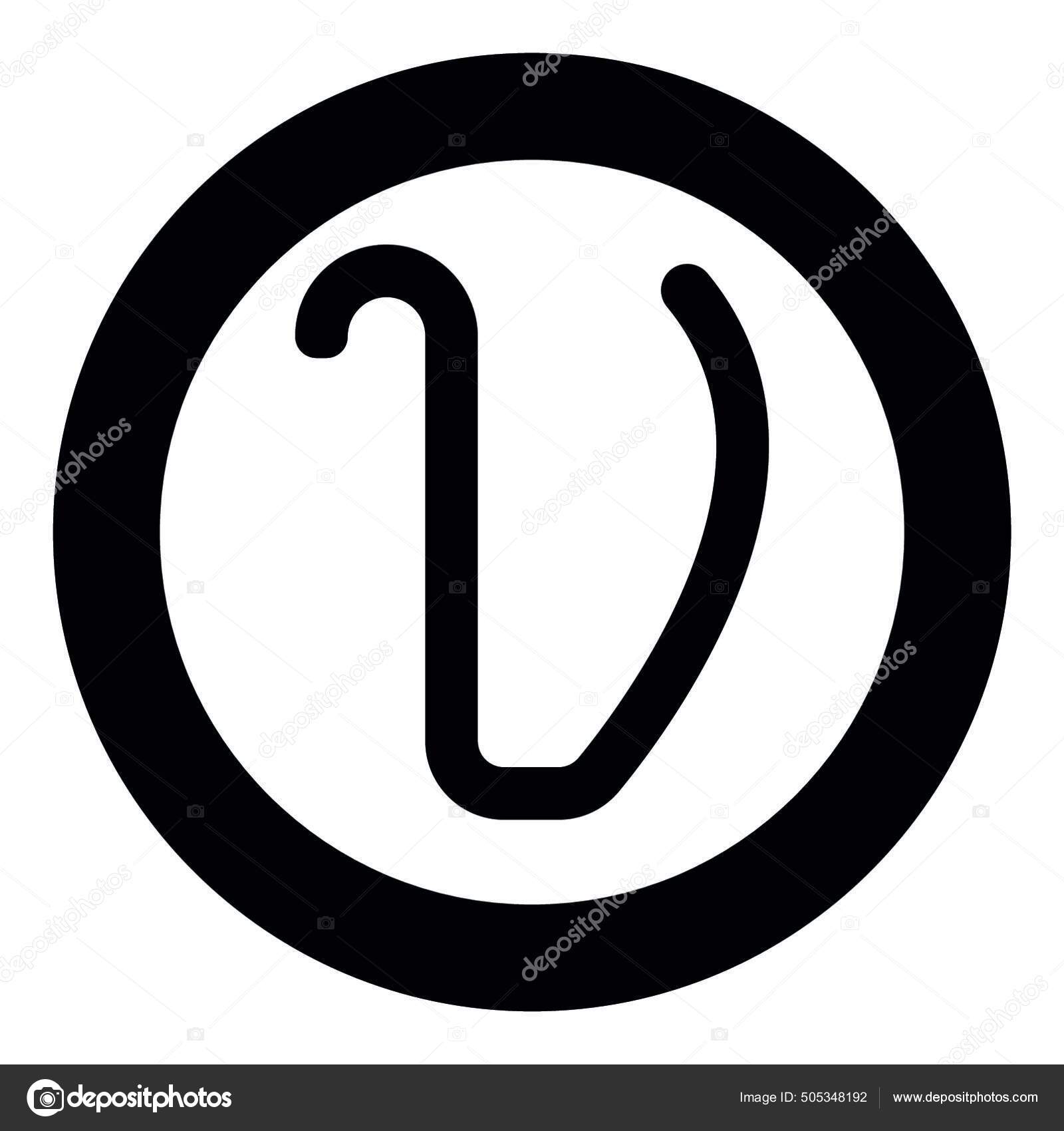 Upsilon Greek Symbol Small Letter Lowercase Font Icon Circle Black ...